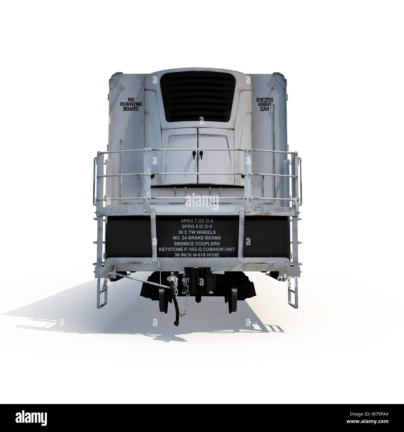 Railroad Refrigerator Car on white background. 3D illustration Stock ...