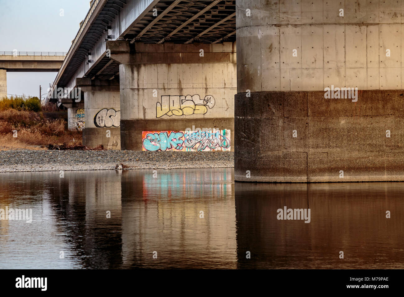 Graffiti on railroad bridge hi-res stock photography and images - Alamy