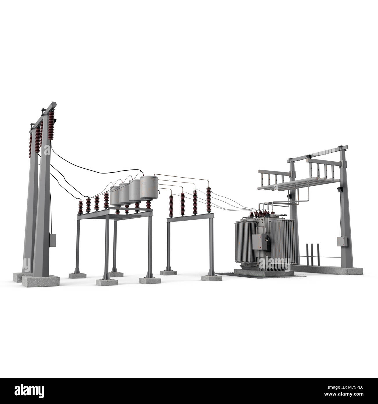 High voltage electrical substation Cut Out Stock Images & Pictures - Alamy