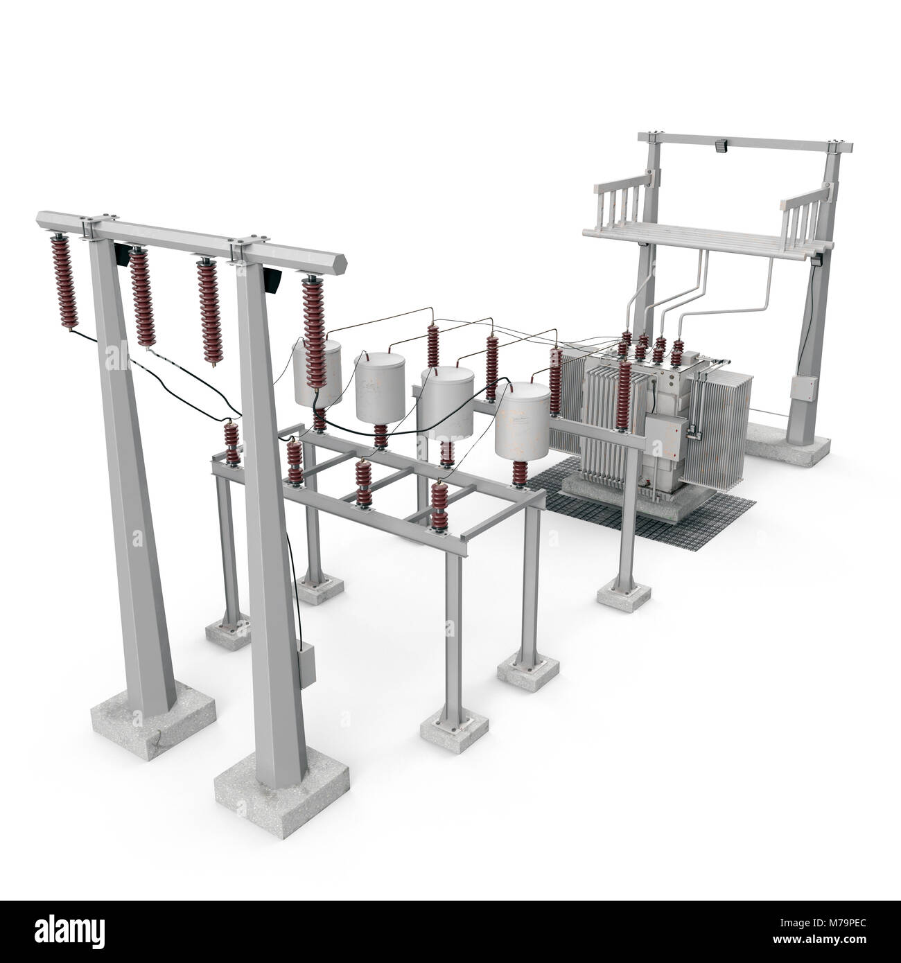 Electrical power substation in Cut Out Stock Images & Pictures - Alamy