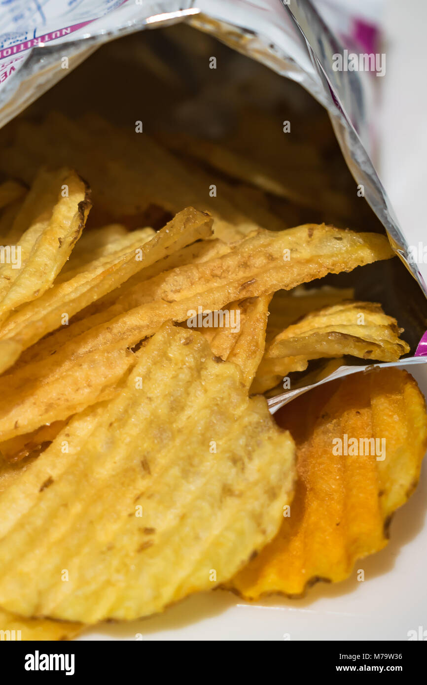 crinkle cut crisp's Stock Photo - Alamy