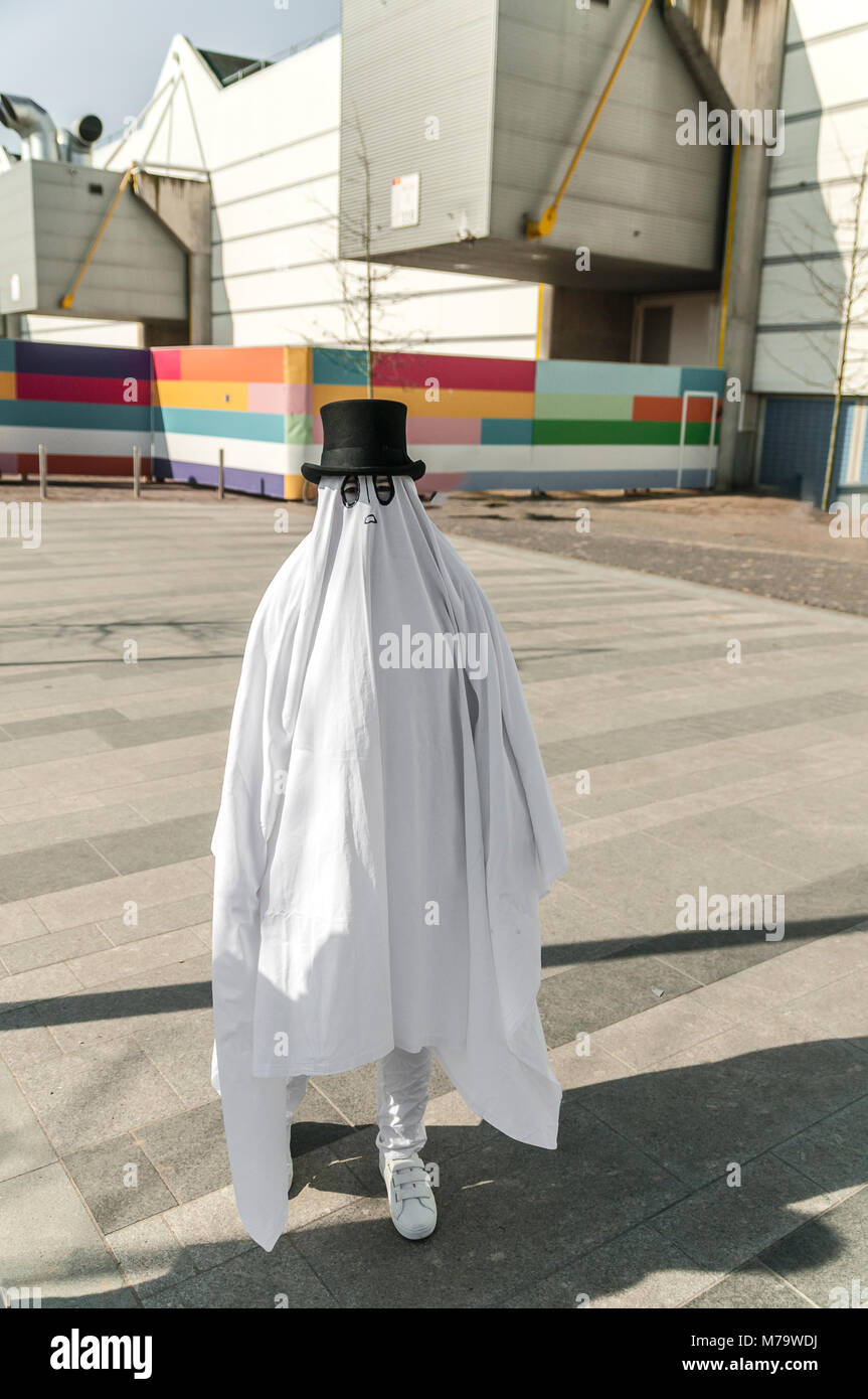 ghost figure standing on a square Stock Photo - Alamy