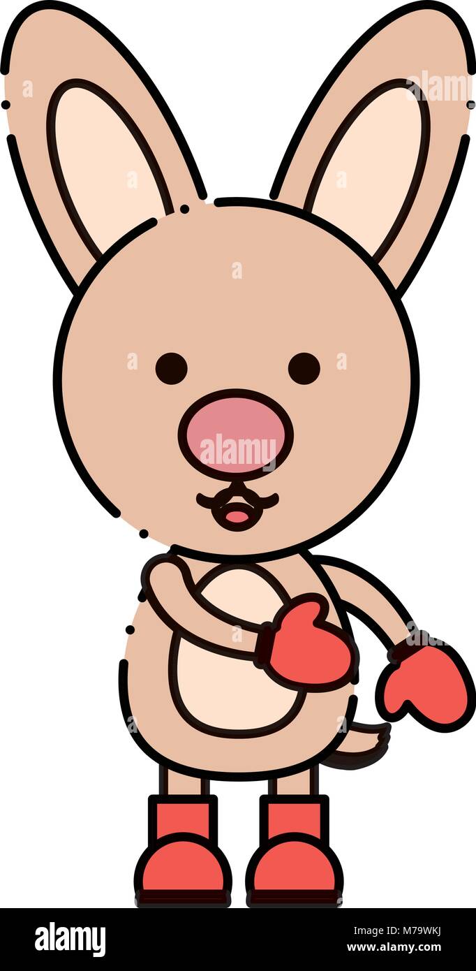 cute rabbit with boots and gloves over white background. christmas ...