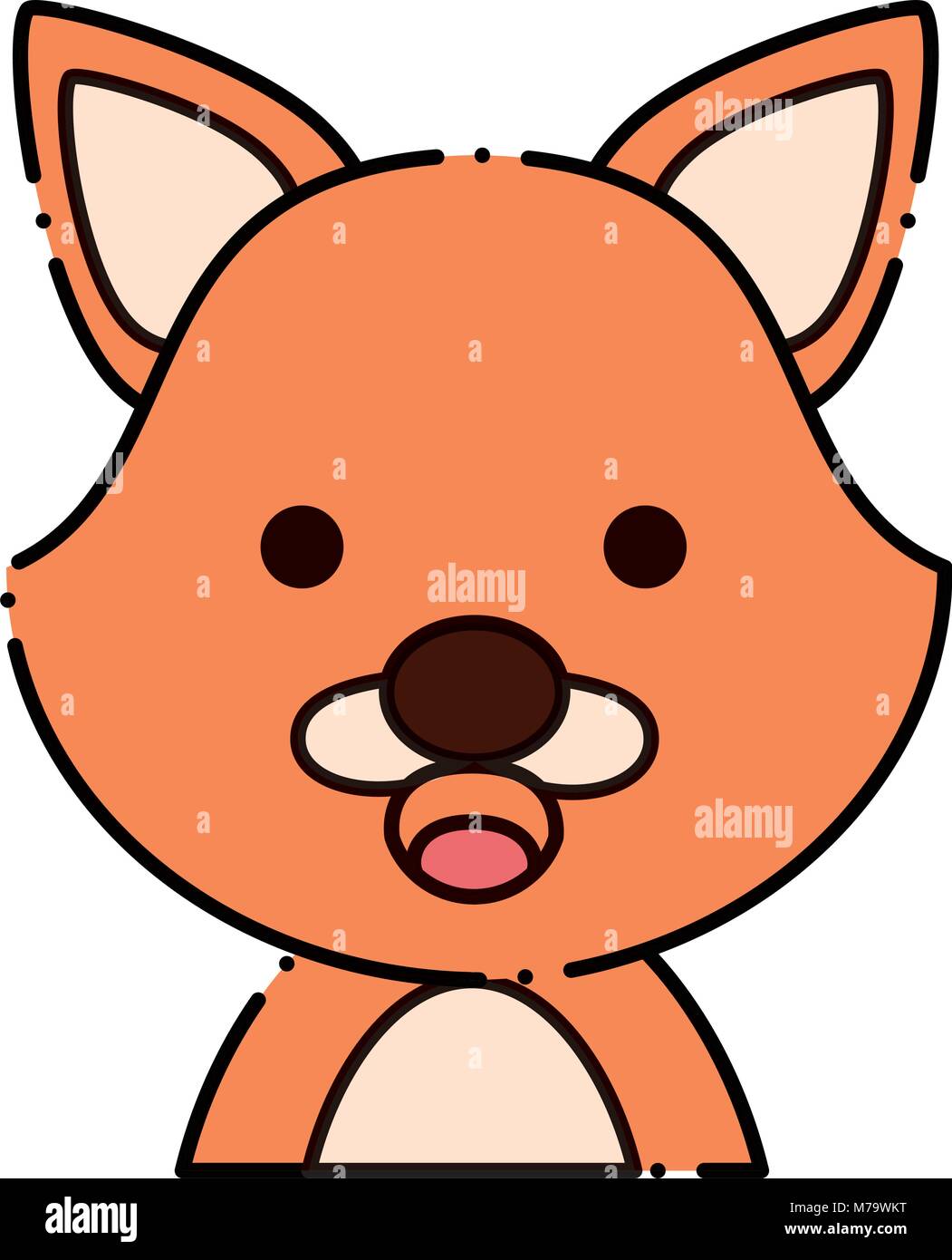cute happy fox animal icon over white background, colorful design ...