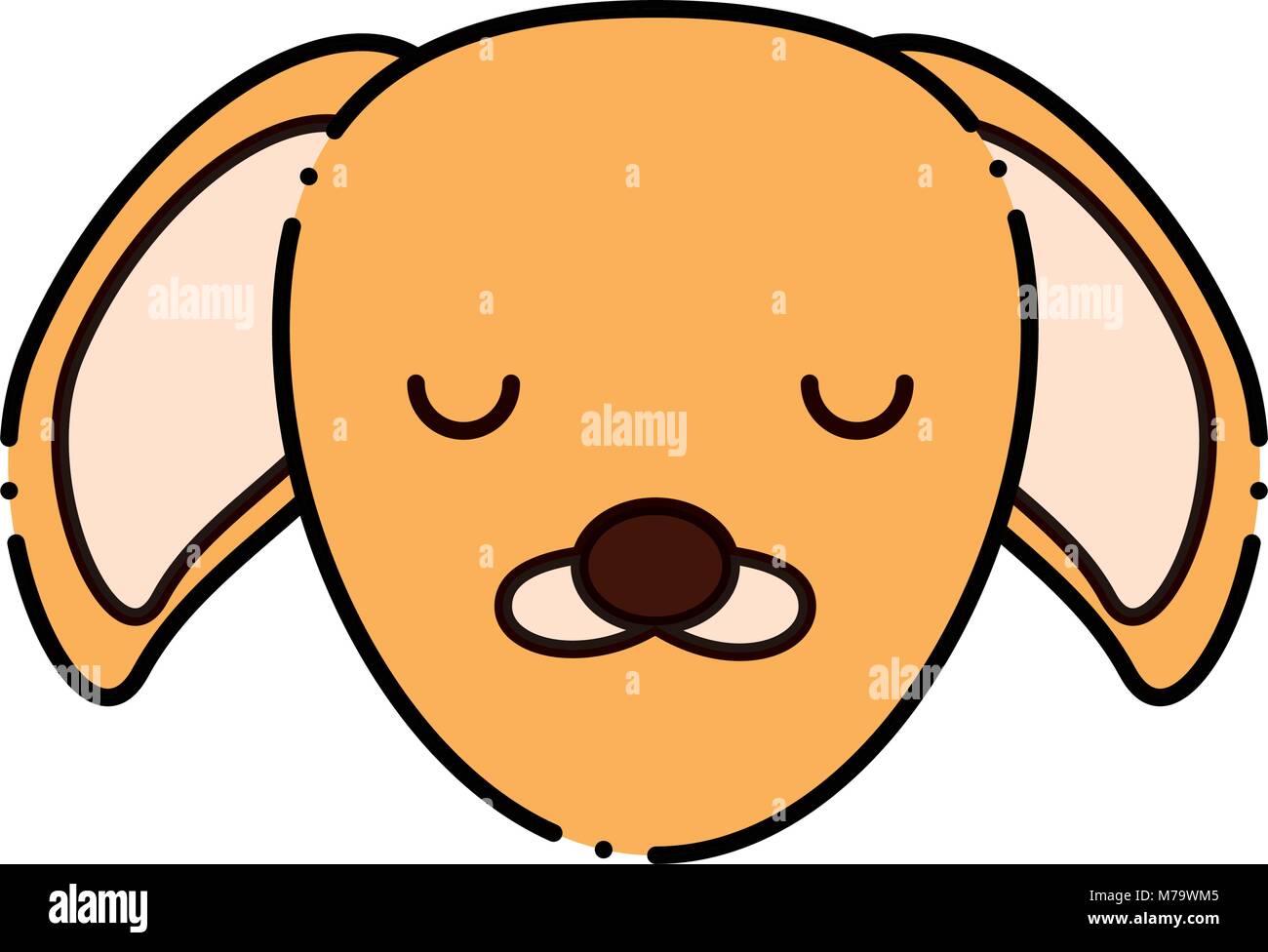 cute dog face icon over white background, colorful design vector ...