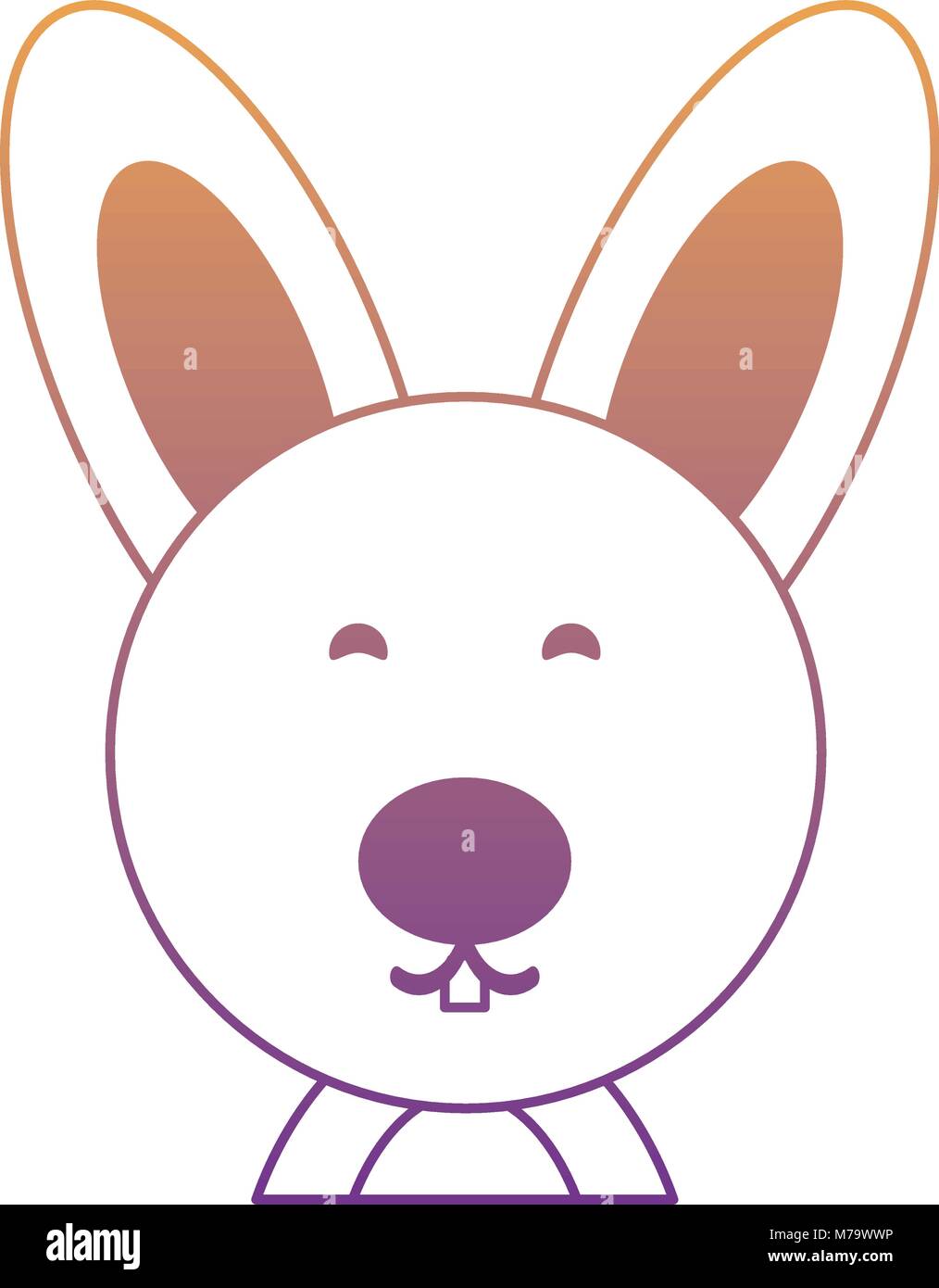 cute rabbit animal icon over white background, colorful design. vector ...
