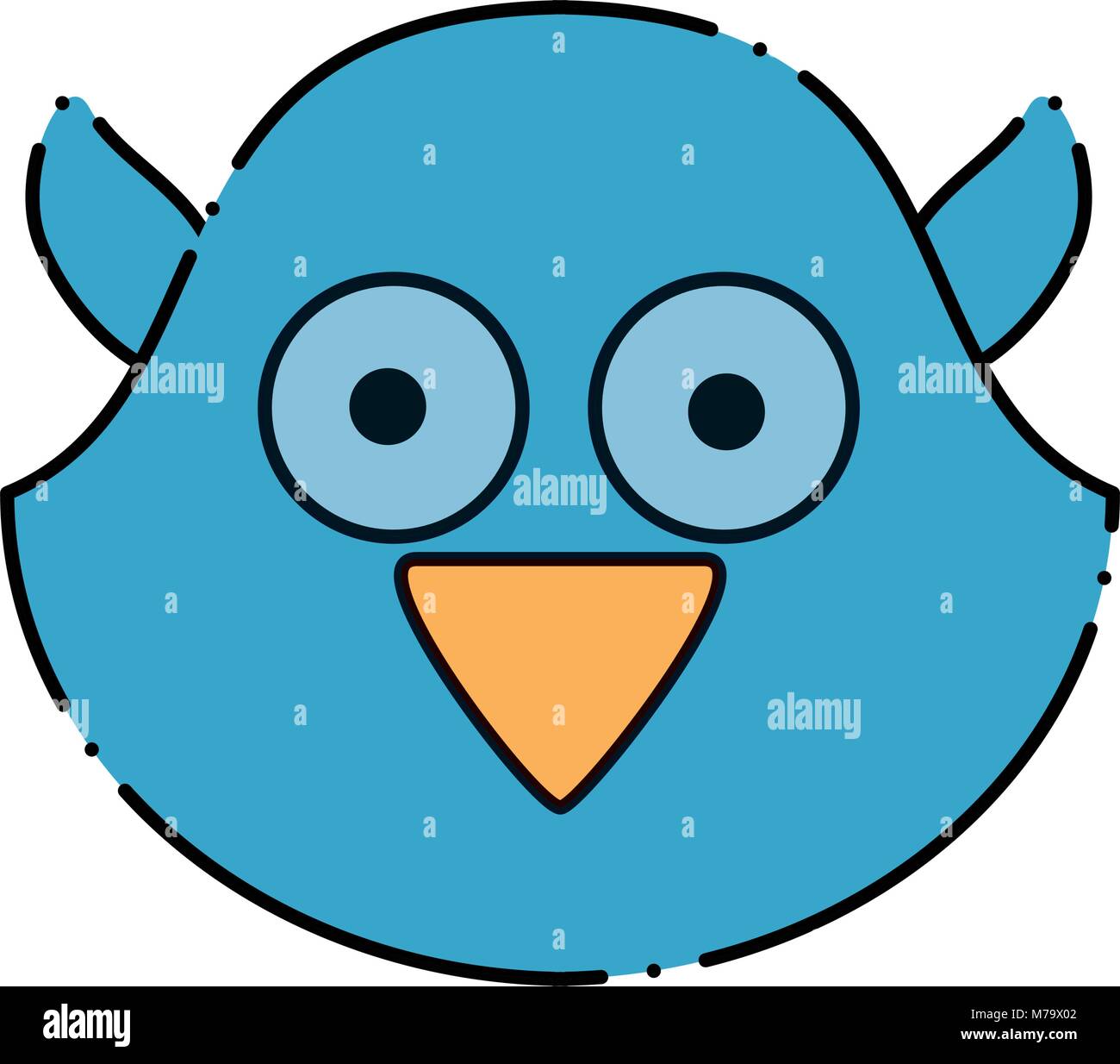 cute bird face icon over white background, colorful design. vector ...