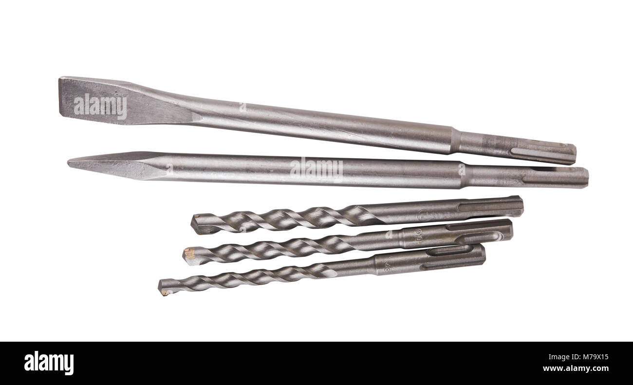 Concrete drill bit isolated on white background Stock Photo - Alamy