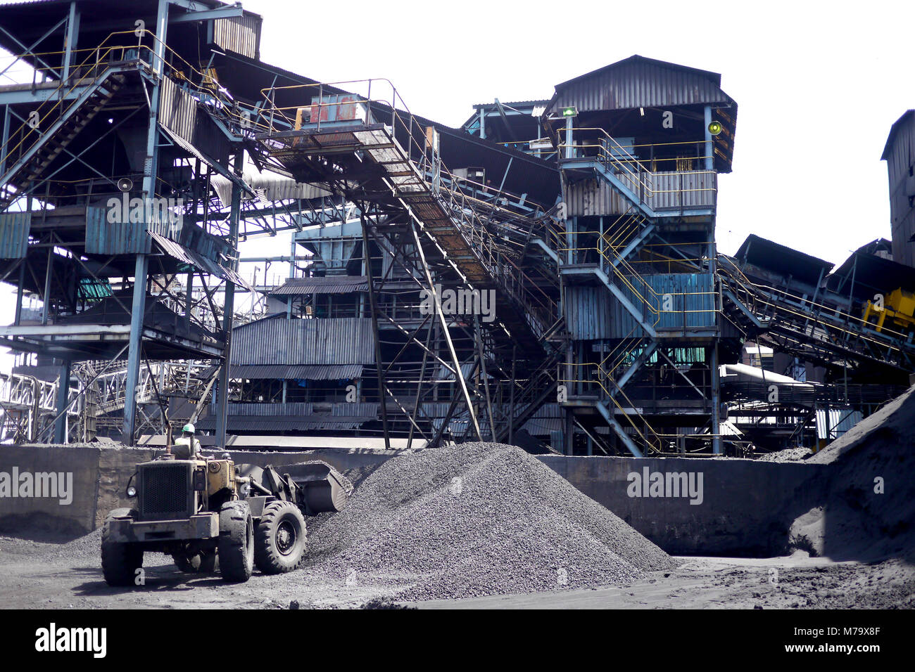 Hwange Colliery, Zimbabwe - 22 March 2015 : Coal trucks on a huge open ...