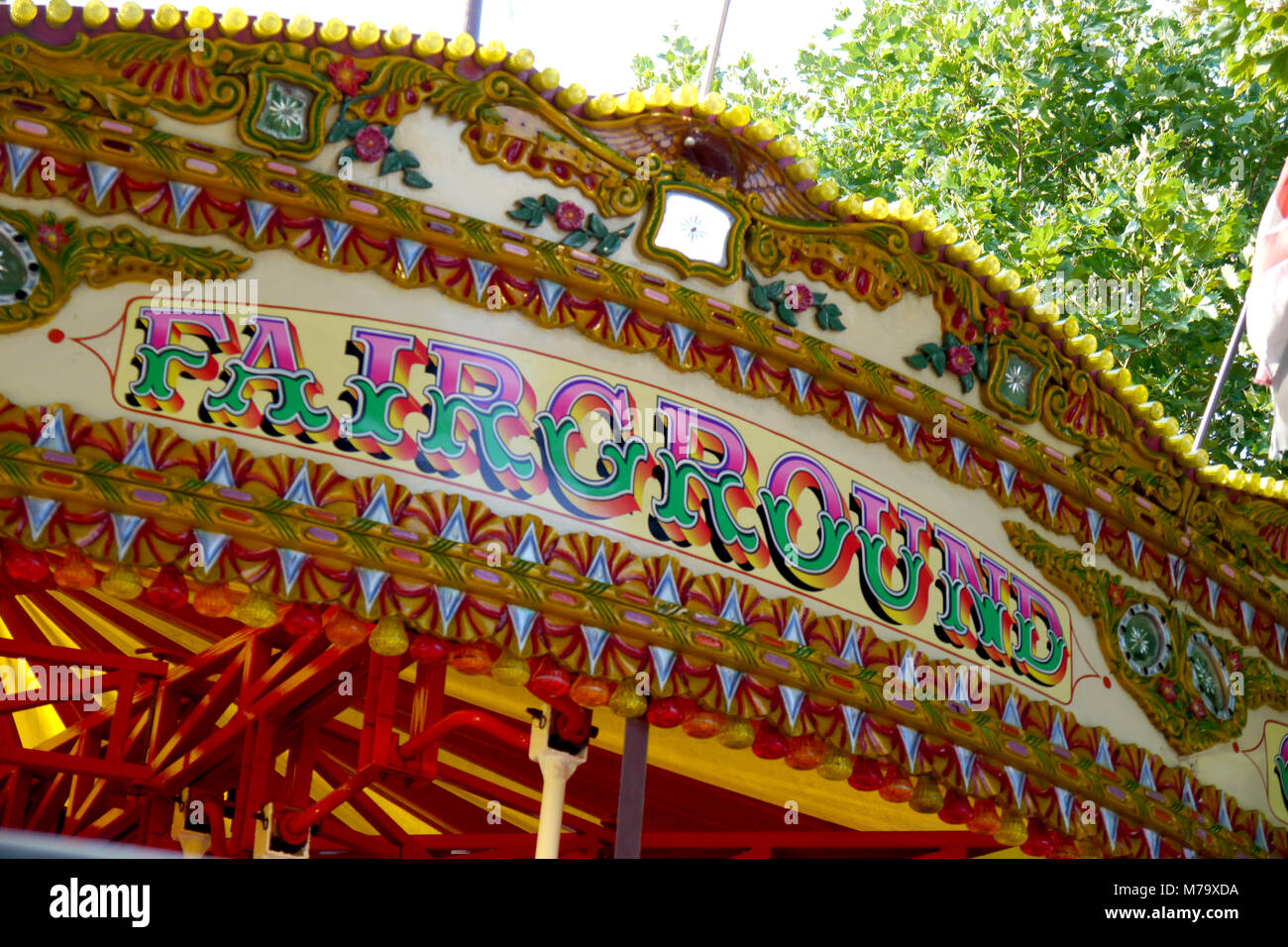 Sign for a fairground, ornate artwork Stock Photo - Alamy