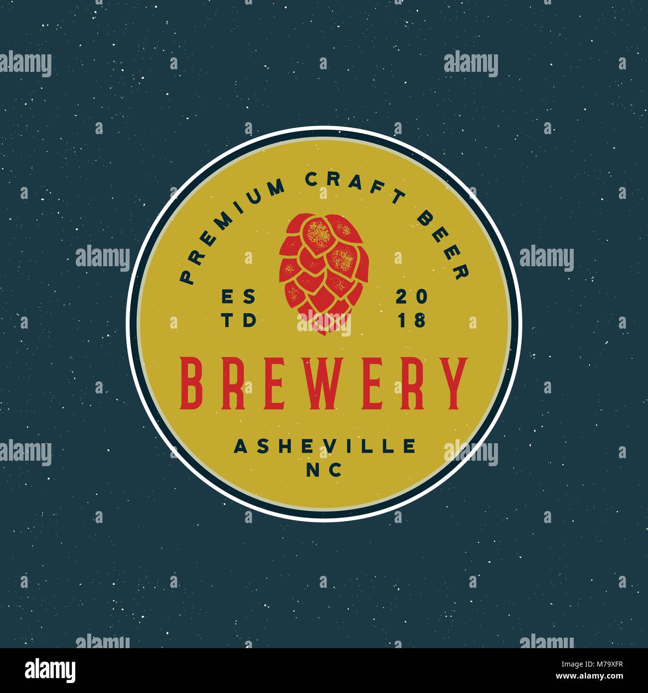 vintage brewery logo. retro styled beer emblem. vector illustration ...