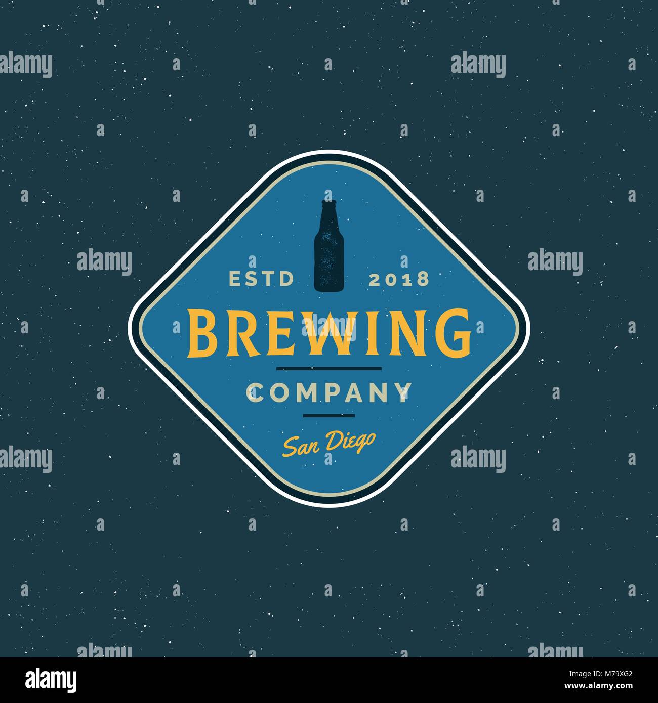 vintage brewery logo. retro styled beer emblem. vector illustration ...