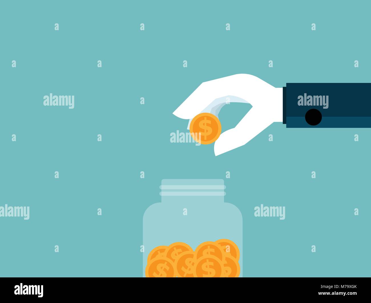 Hand dropping money Stock Vector Images - Alamy