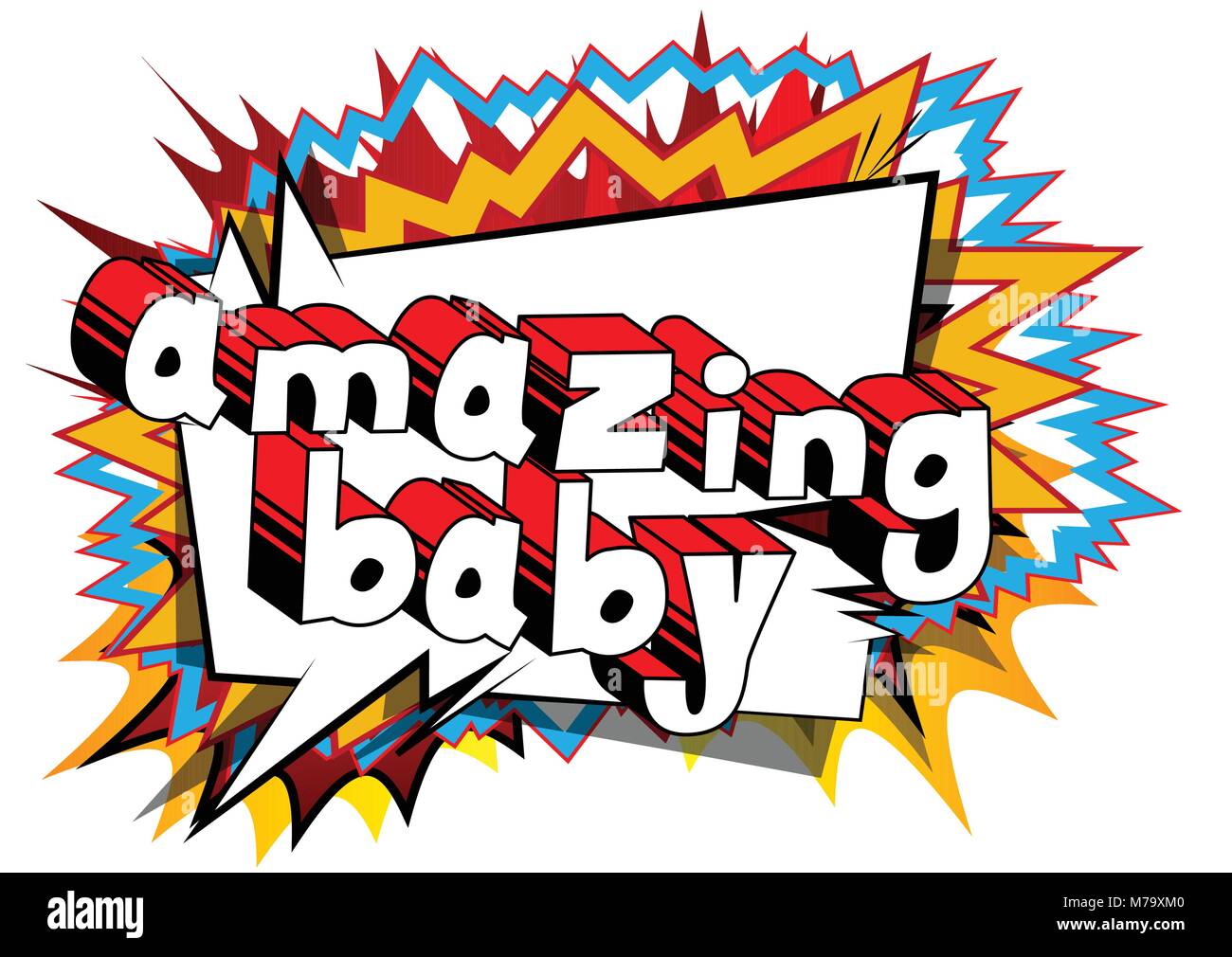Amazing Baby - Comic book style phrase on abstract background Stock ...