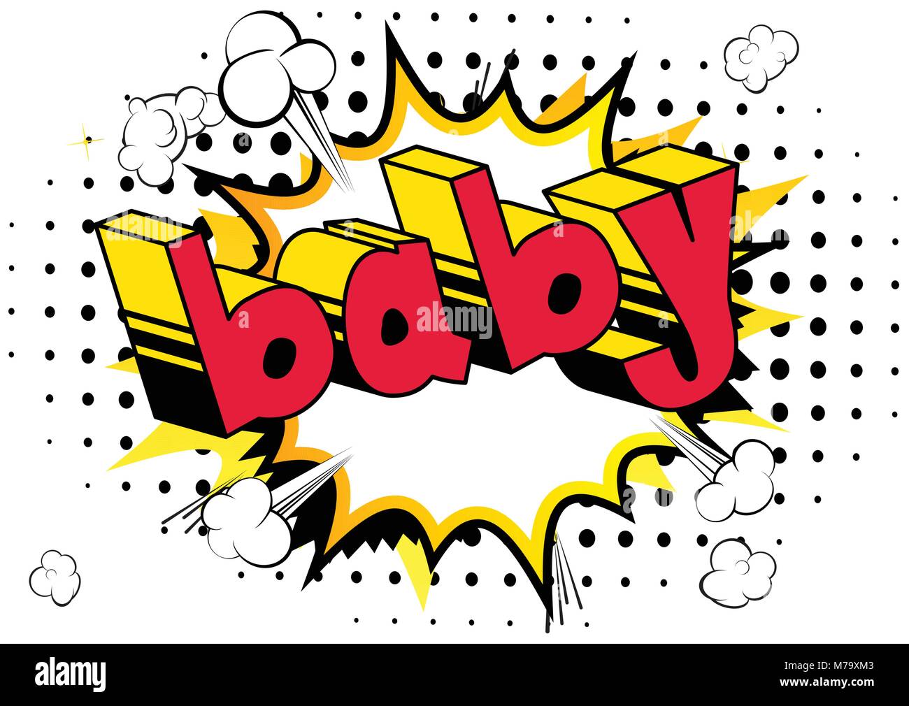 Baby - Comic book style phrase on abstract background Stock Vector ...