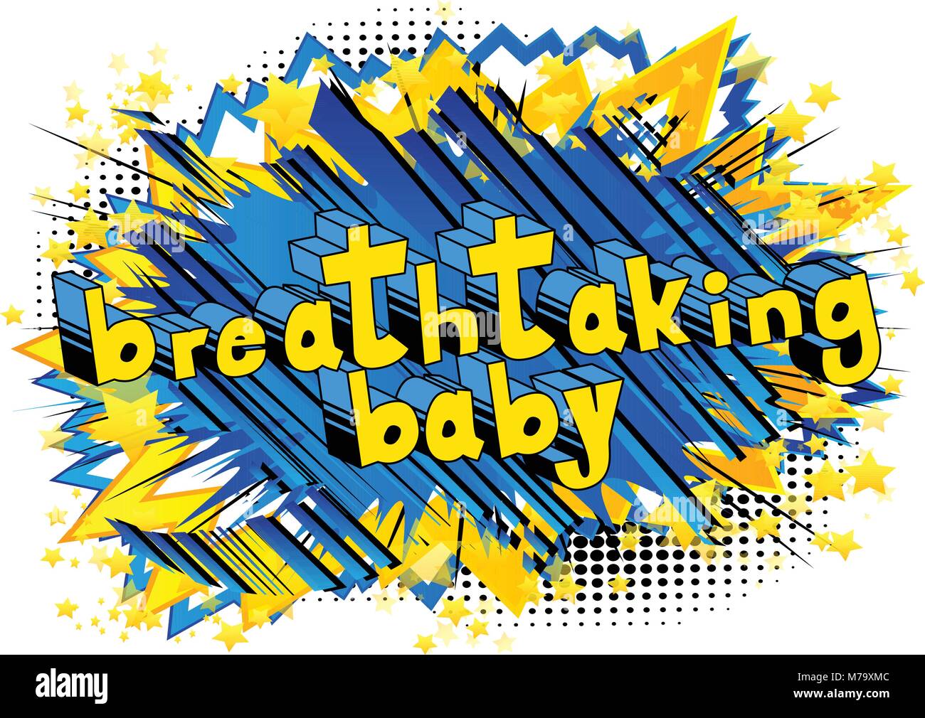 Breathtaking Baby - Comic book style phrase on abstract background ...
