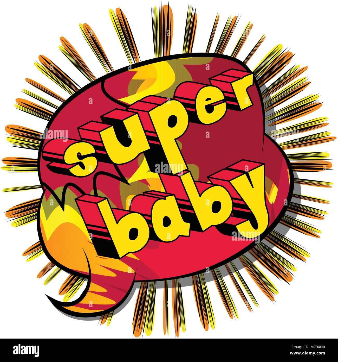 Super Baby - Comic book style phrase on abstract background Stock ...