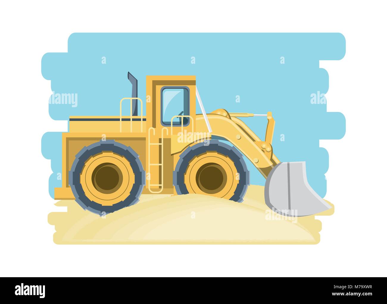 Bulldozer Digger Construction Vehicle Cartoon High Resolution Stock ...