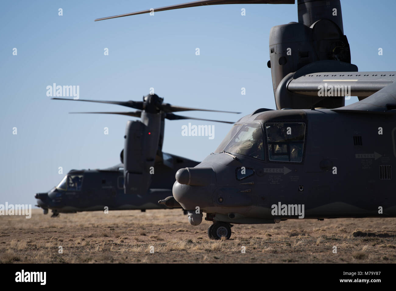 U.S. Air Force CV-22 Ospreys, loaded with U.S. Army Special Operations ...