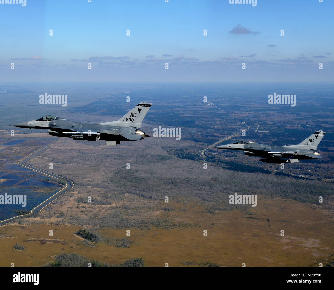 U.S. Air Force F-16C Fighting Falcon’s with the 177th Fighter Wing, New ...