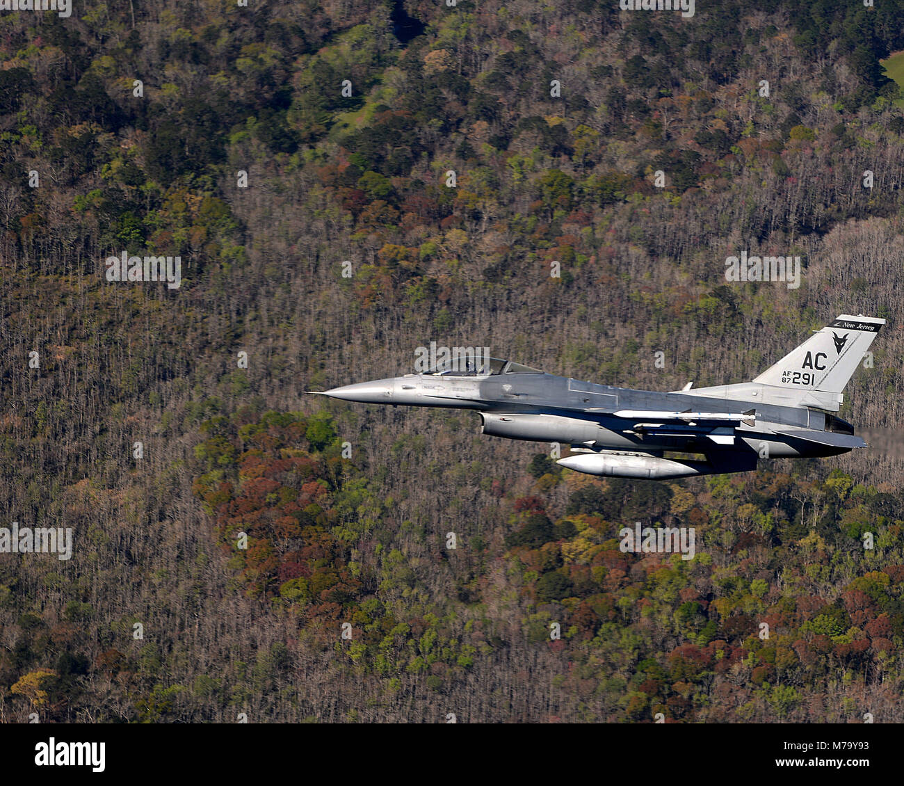 A U.S. Air Force F-16C Fighting Falcon with the 177th Fighter Wing, New ...