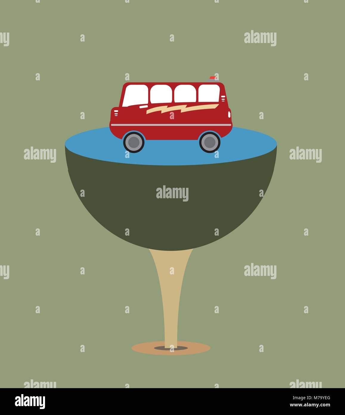 amphibian bus or land and water touring bus Vector Stock Vector Image ...