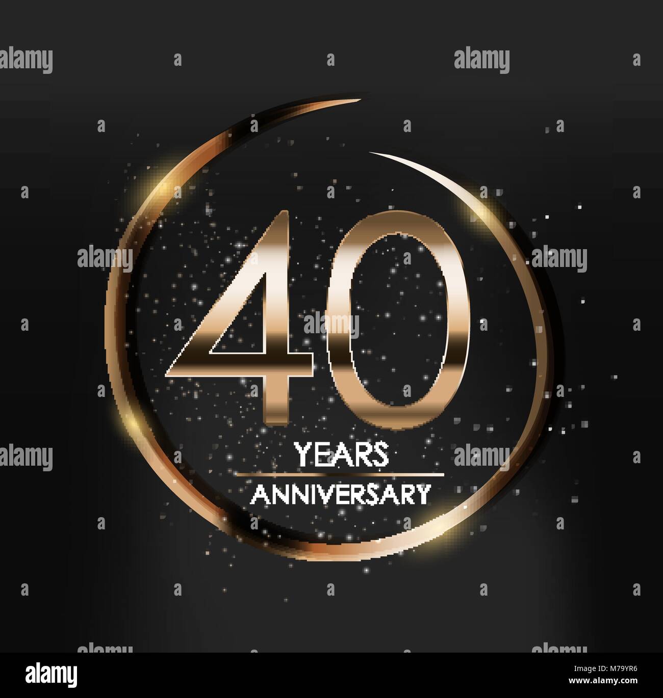 Template Logo 40 Years Anniversary Vector Illustration Stock Vector ...