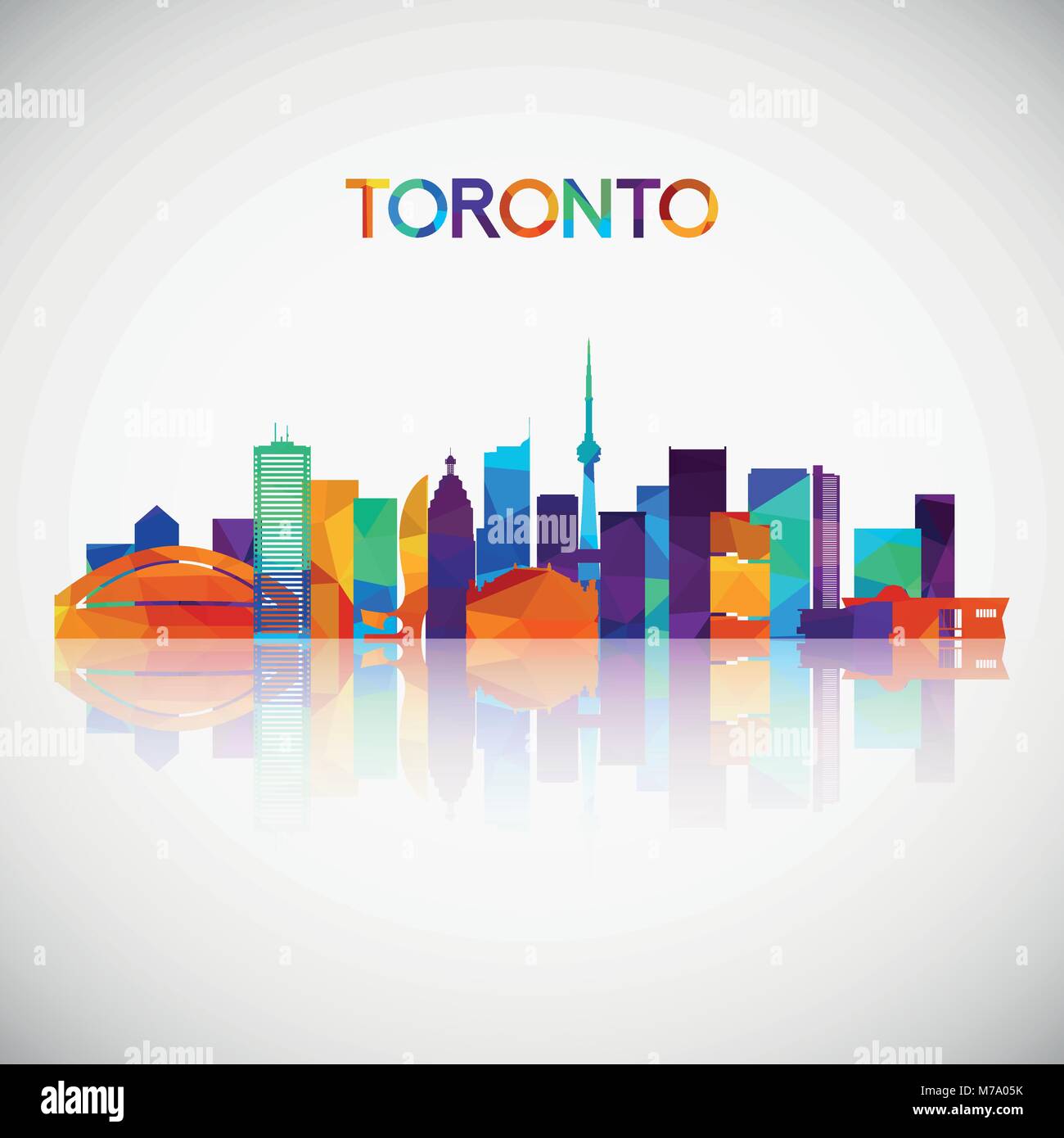 Toronto skyline silhouette in colorful geometric style. Symbol for your ...