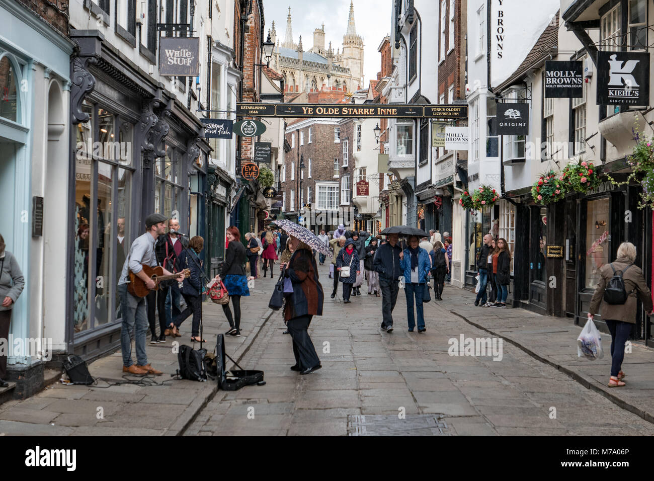 The pedestrianised street of Stonegate in York UK Stock Photo - Alamy