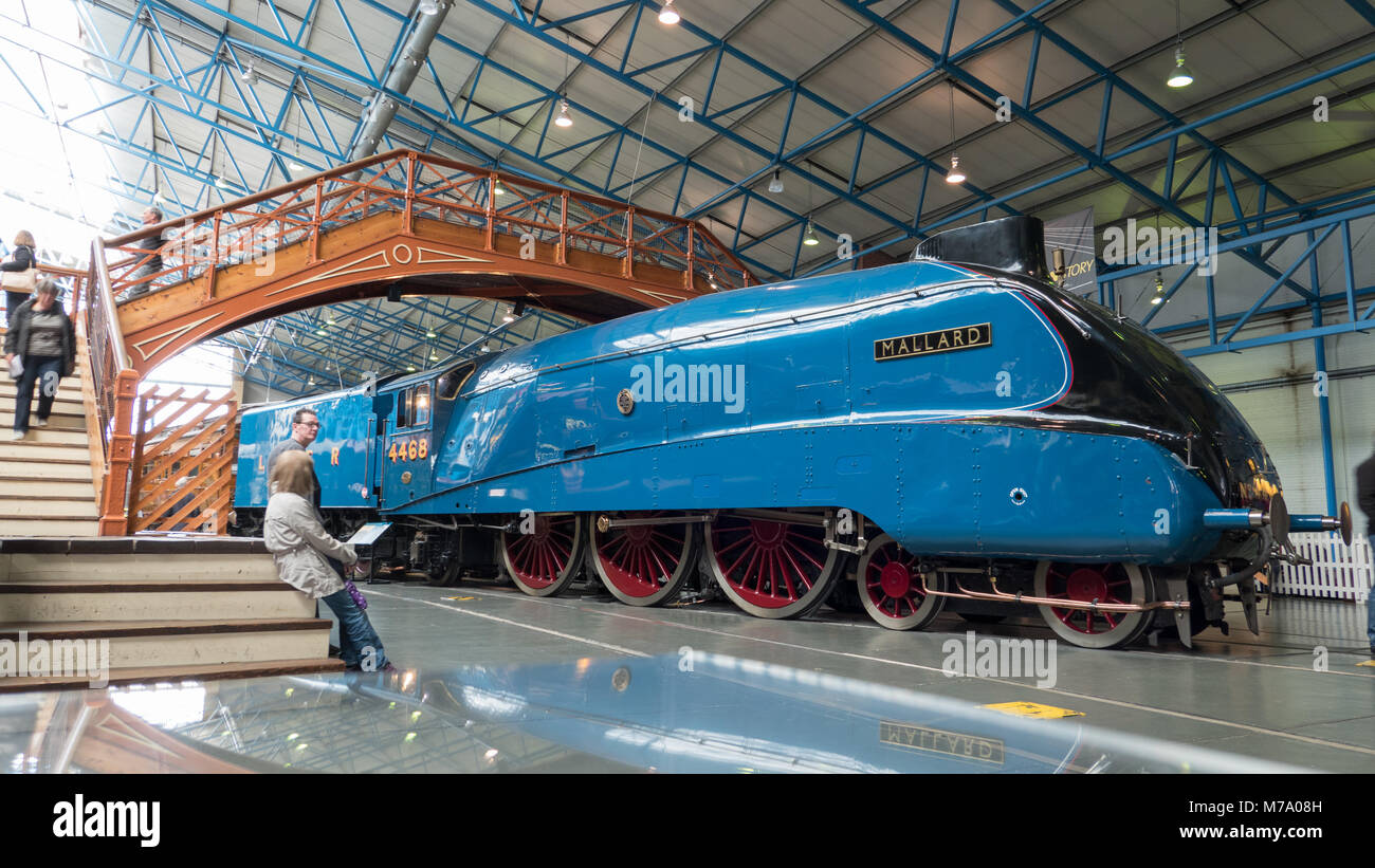 Steam locomotive Mallard on display at The National Railway museum in ...