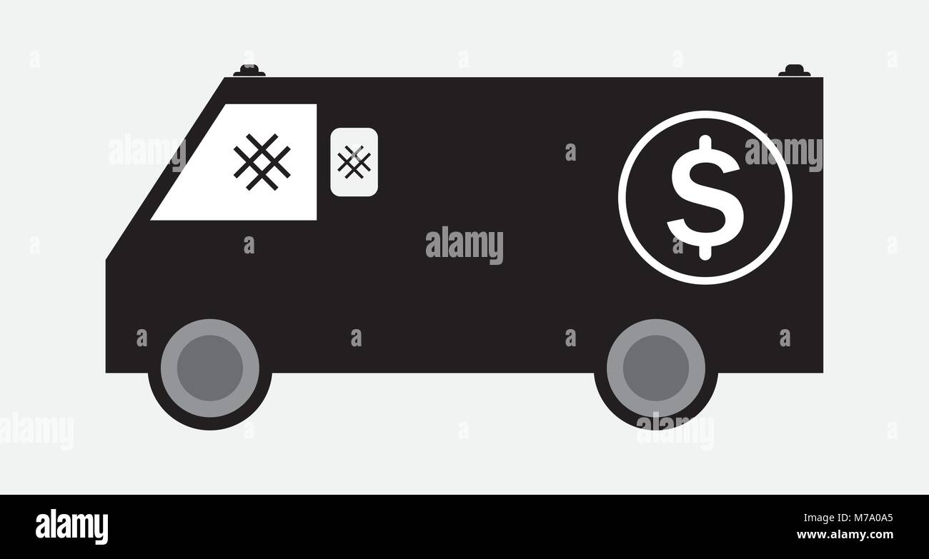 Money delivery Van or Armored Van Vector and Illustration Stock Vector ...