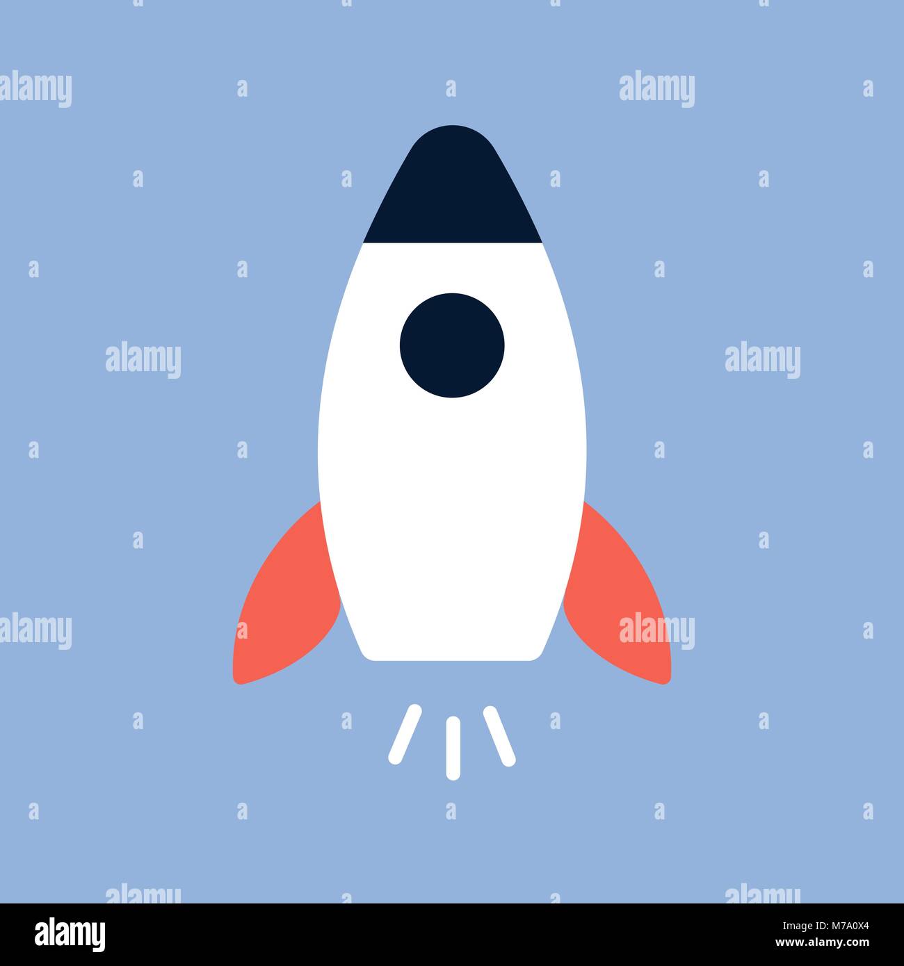 Flat style, rocket vector icon illustration Stock Vector Image & Art ...