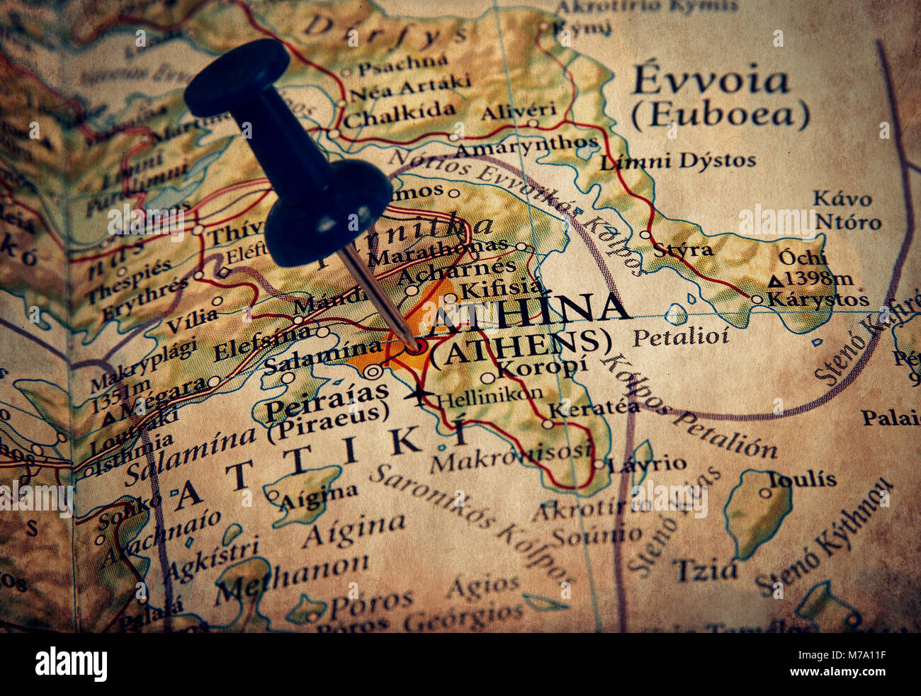 Athens greece maps cartography geography athens hi-res stock ...