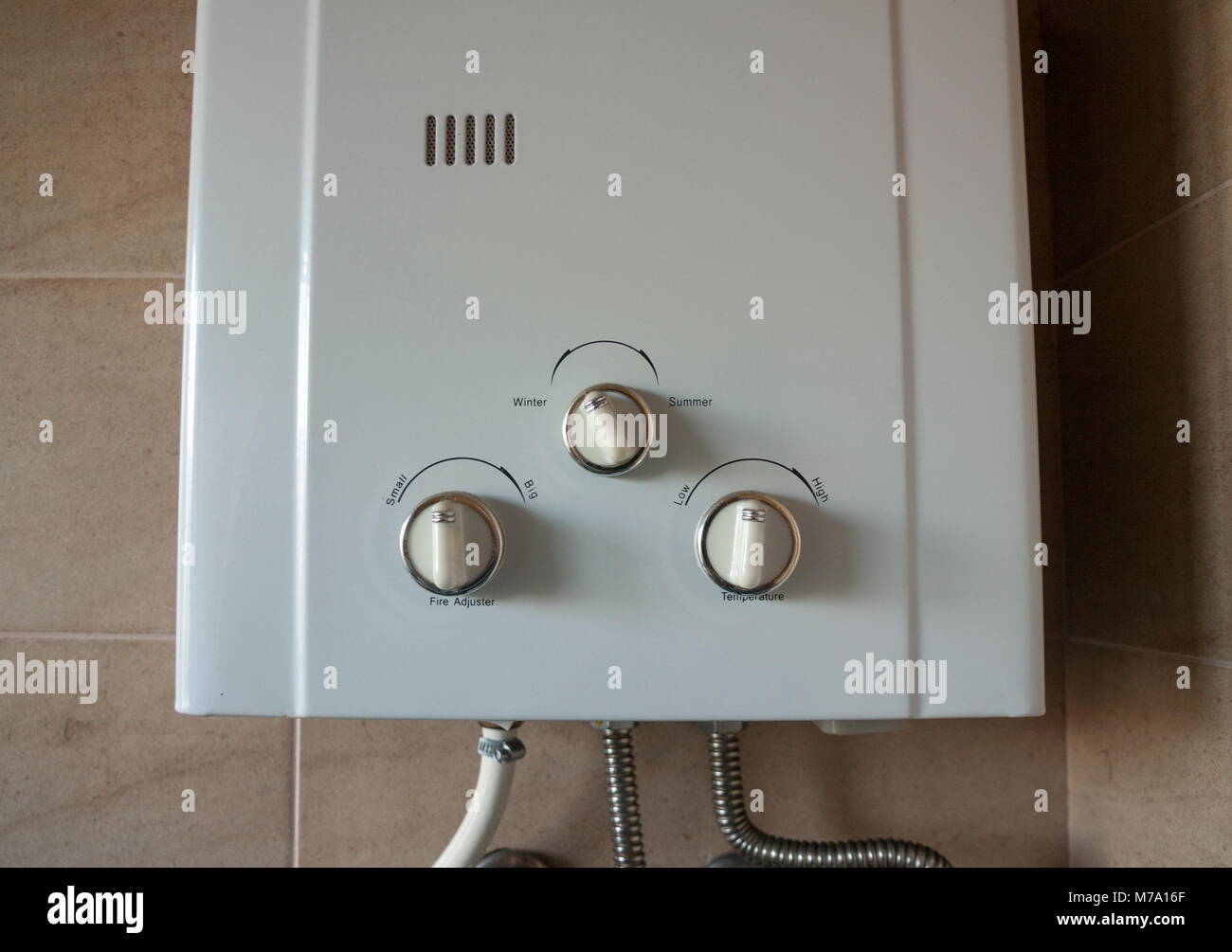 Home gas heater system closeup Stock Photo - Alamy
