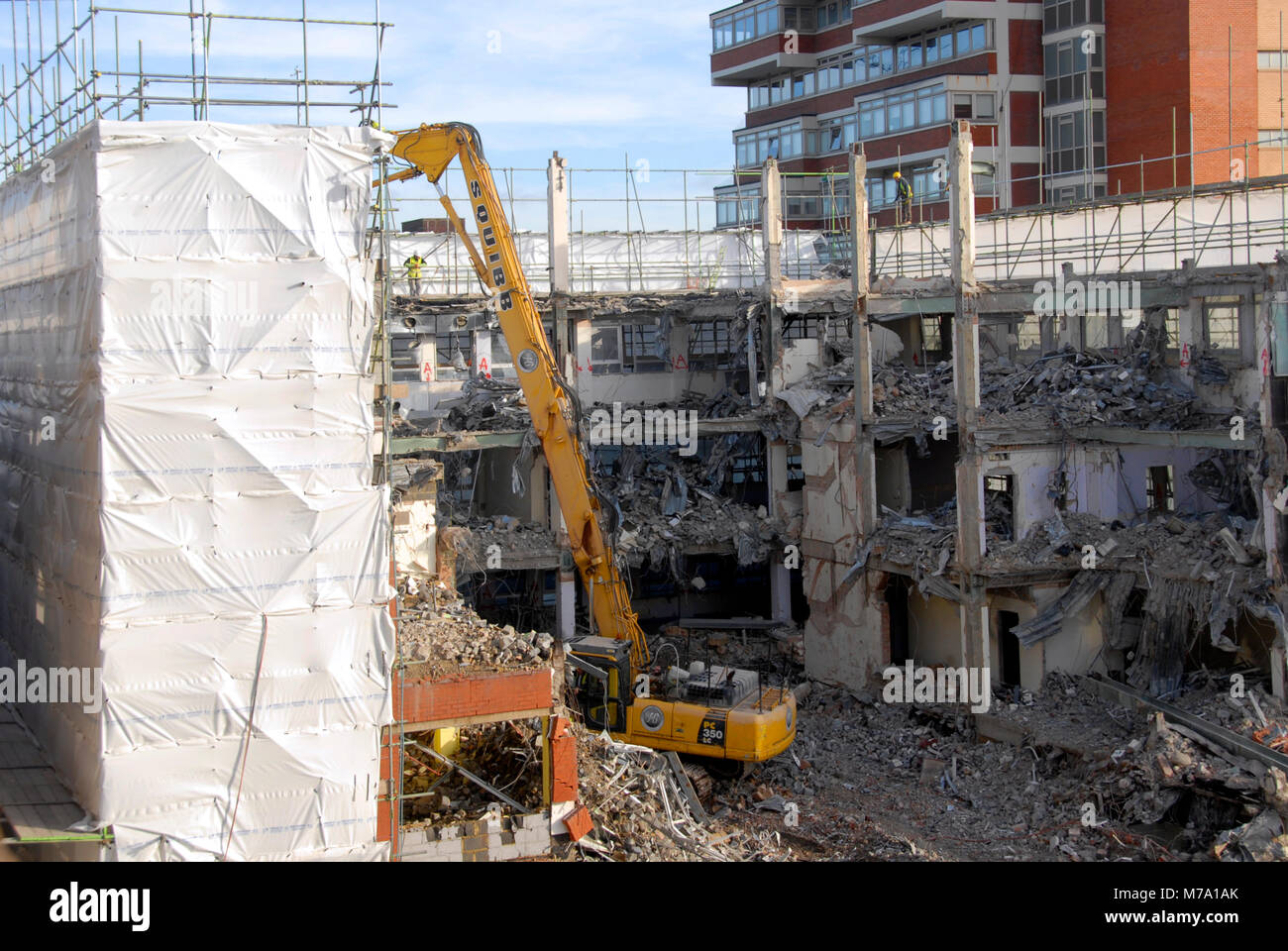 Demolition of building for redevelopment, Orpington, Kent, England ...