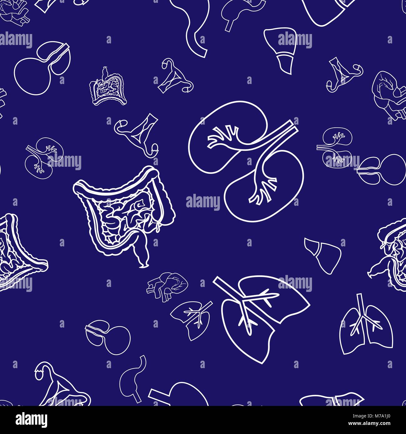 human organs seamless pattern. Pattern on the medical theme of the ...