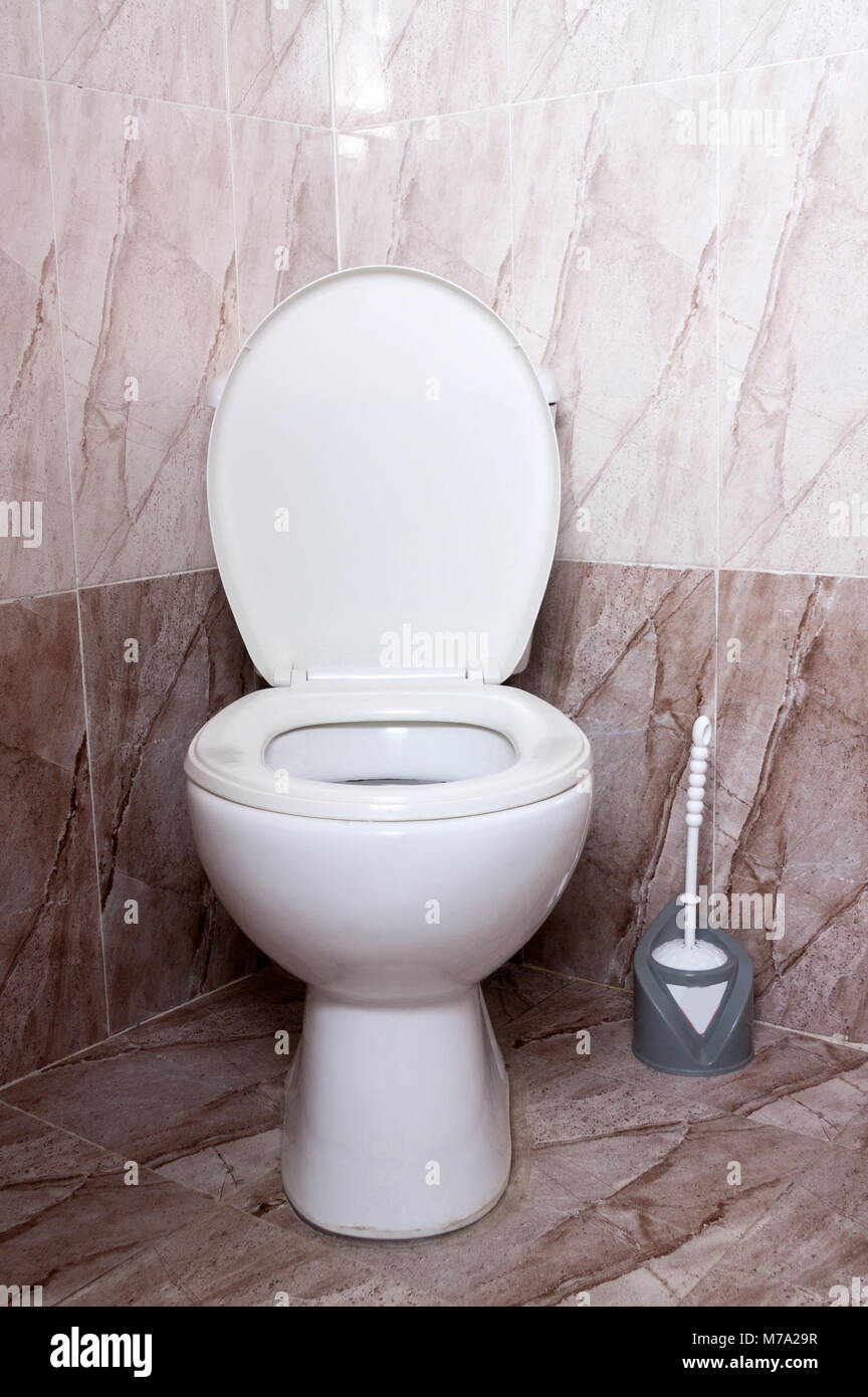 Home restroom toilet closeup Stock Photo - Alamy