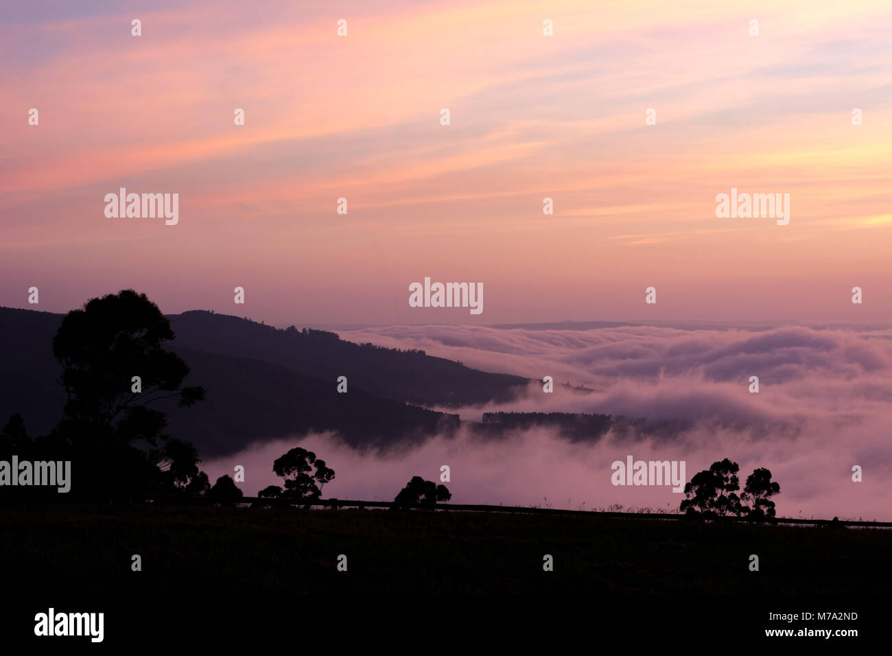 Cloud inversion over Pietermaritzburg at sunrise Stock Photo - Alamy