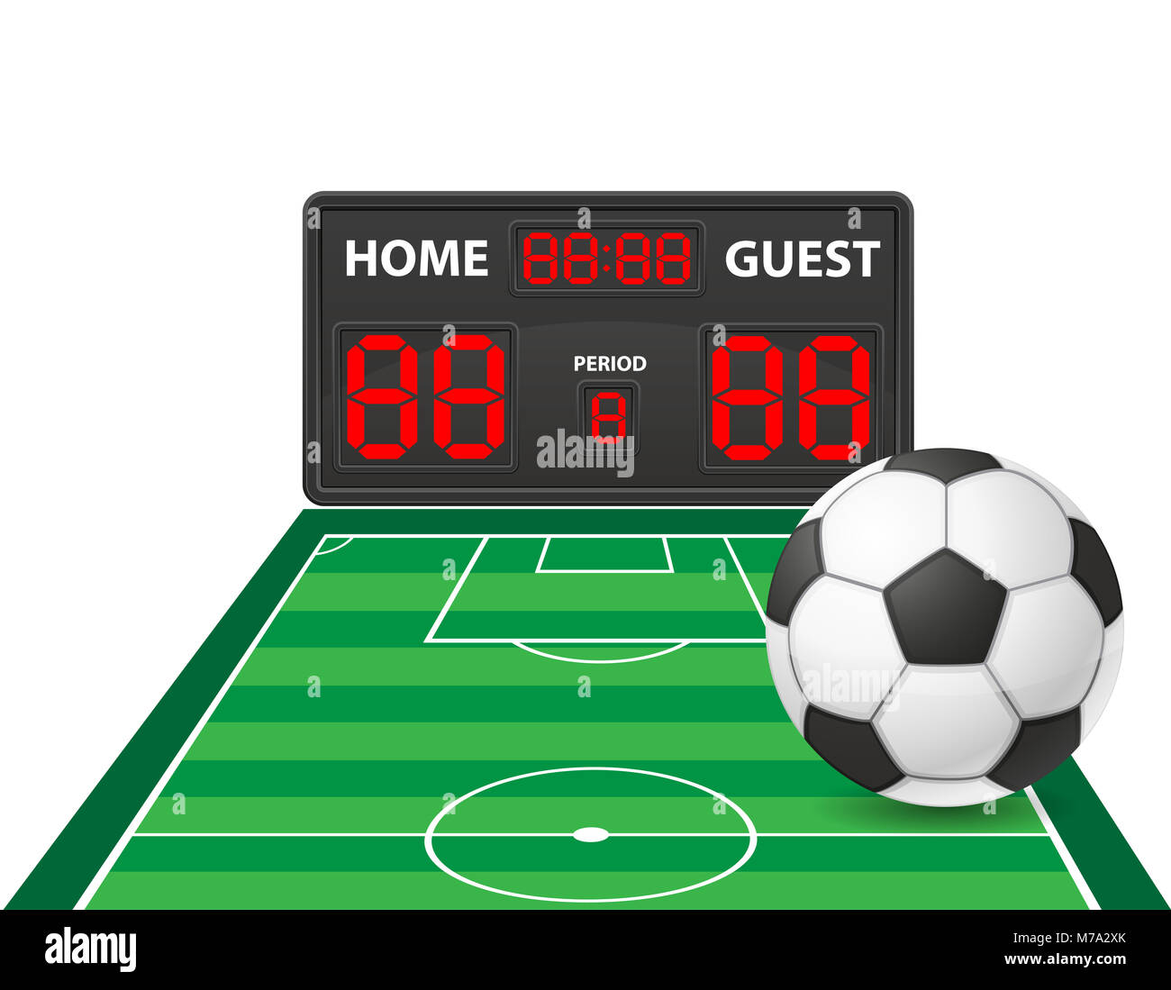 football soccer sports digital scoreboard vector illustration isolated ...