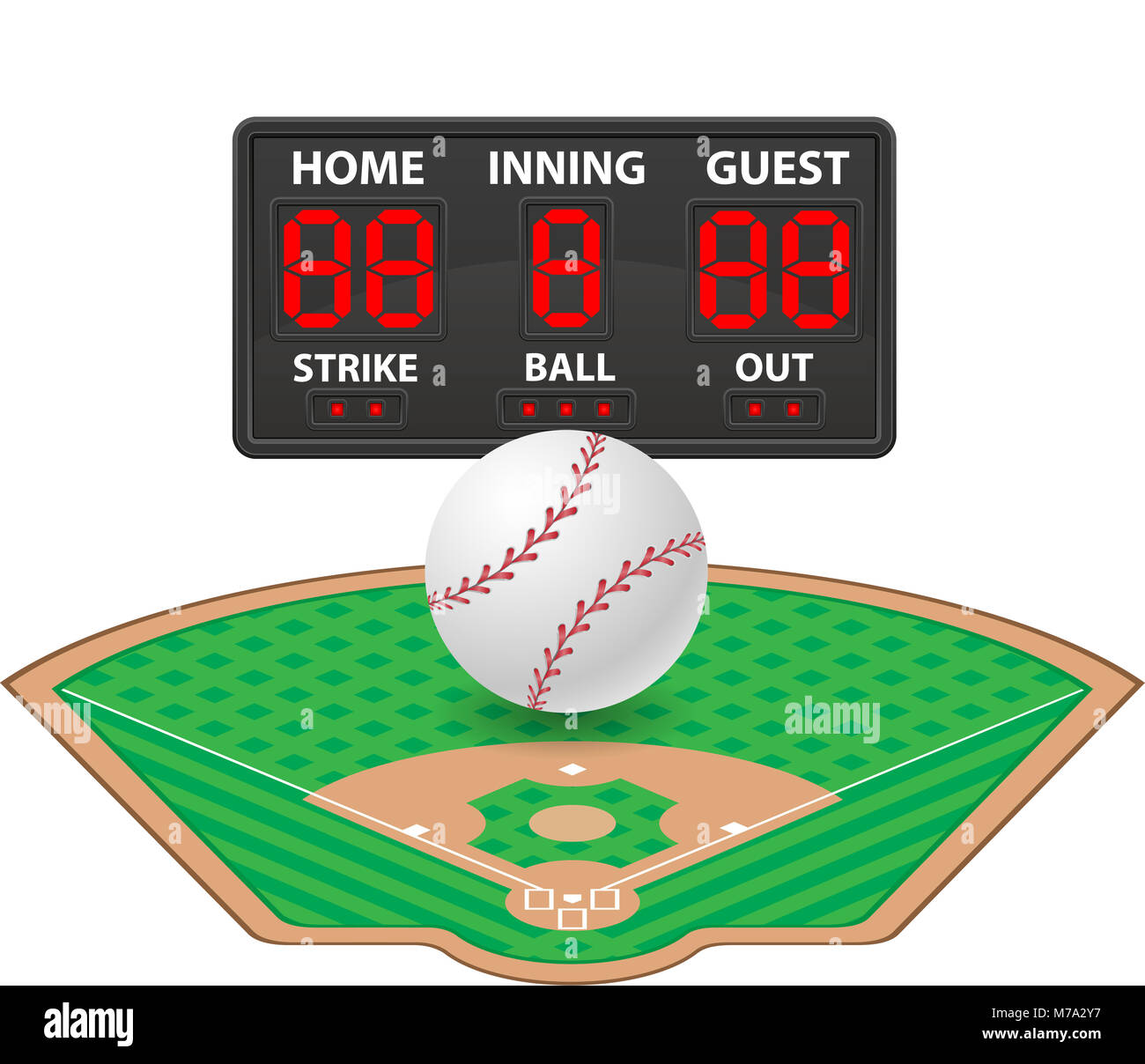 baseball sports digital scoreboard vector illustration isolated on ...