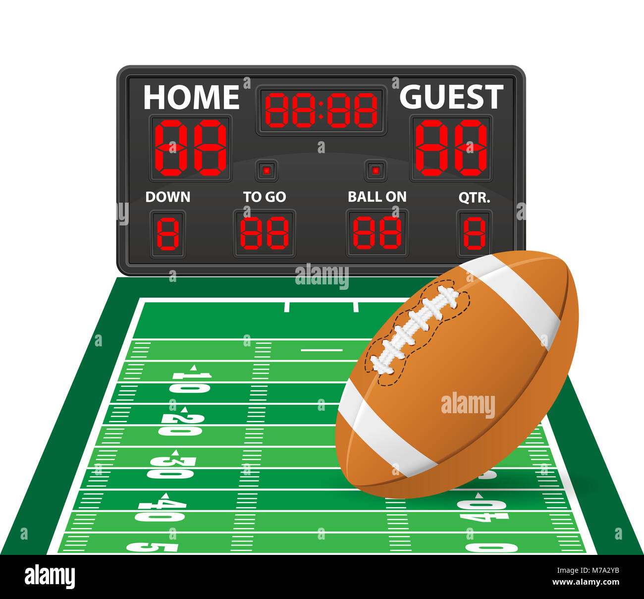 american football sports digital scoreboard vector illustration ...