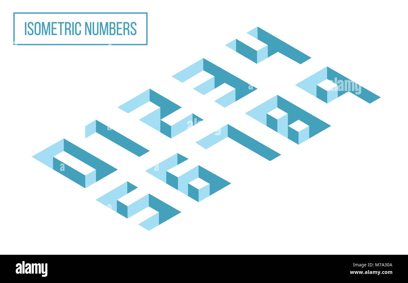 3D Isometric Numbers Stock Vector Image & Art - Alamy