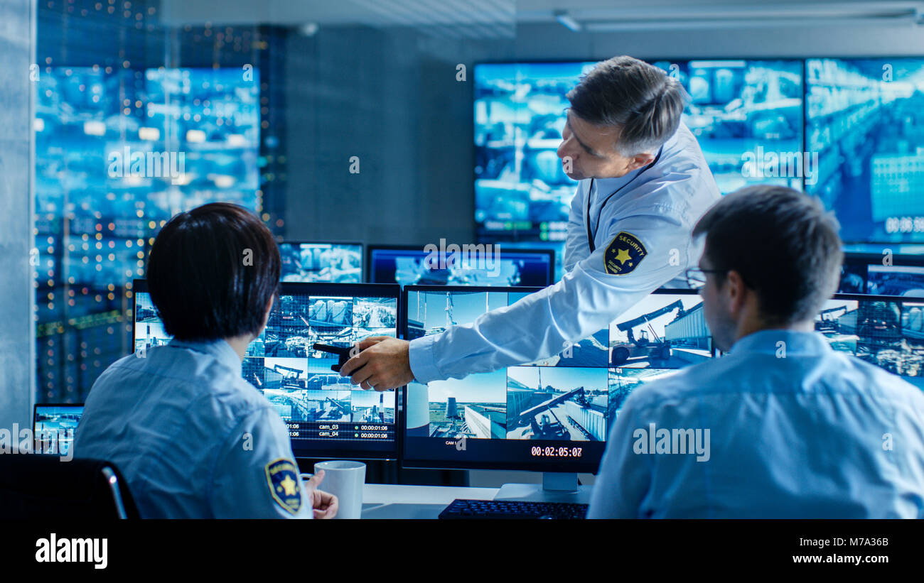In the Security Control Room Chief Surveillance Officer Showing on ...