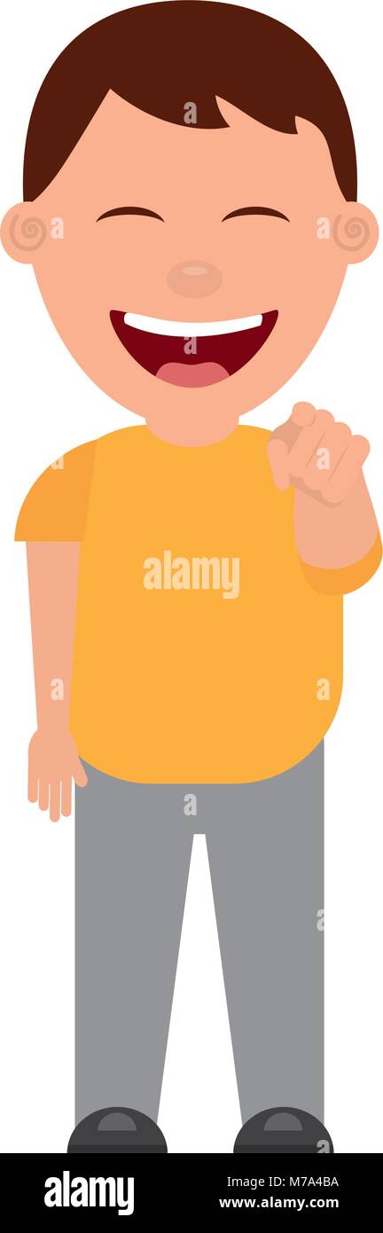 smiling boy bullying someone and pointing finger Stock Vector Image ...