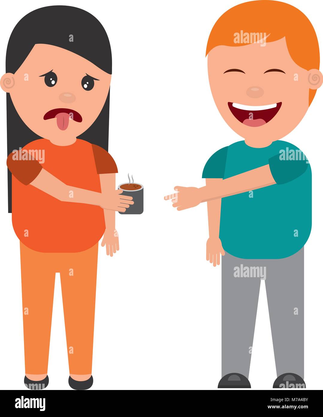 man smiling a woman prank drinking fools day Stock Vector Image & Art ...