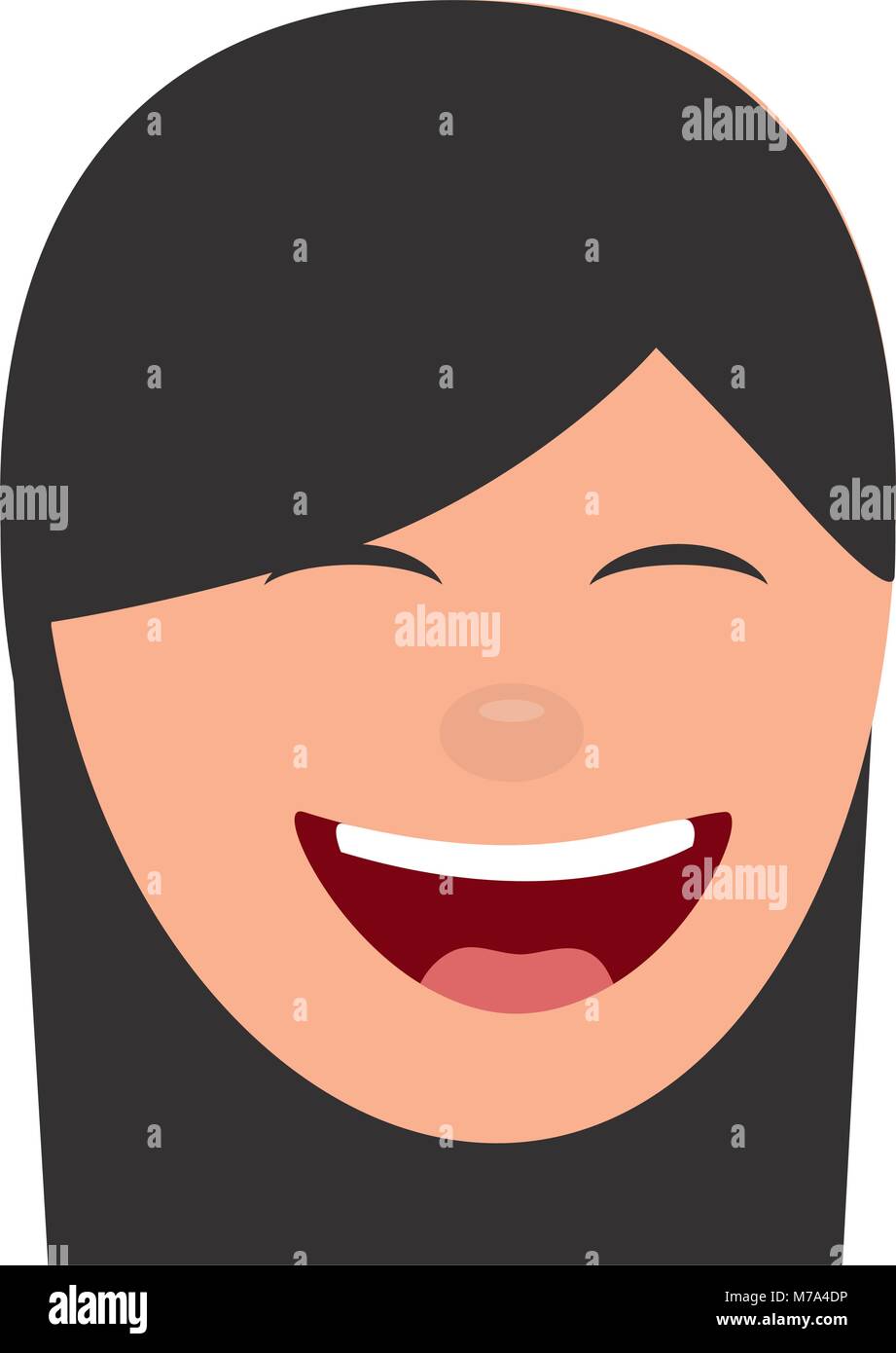 cartoon face woman happy laughing character Stock Vector Image & Art ...
