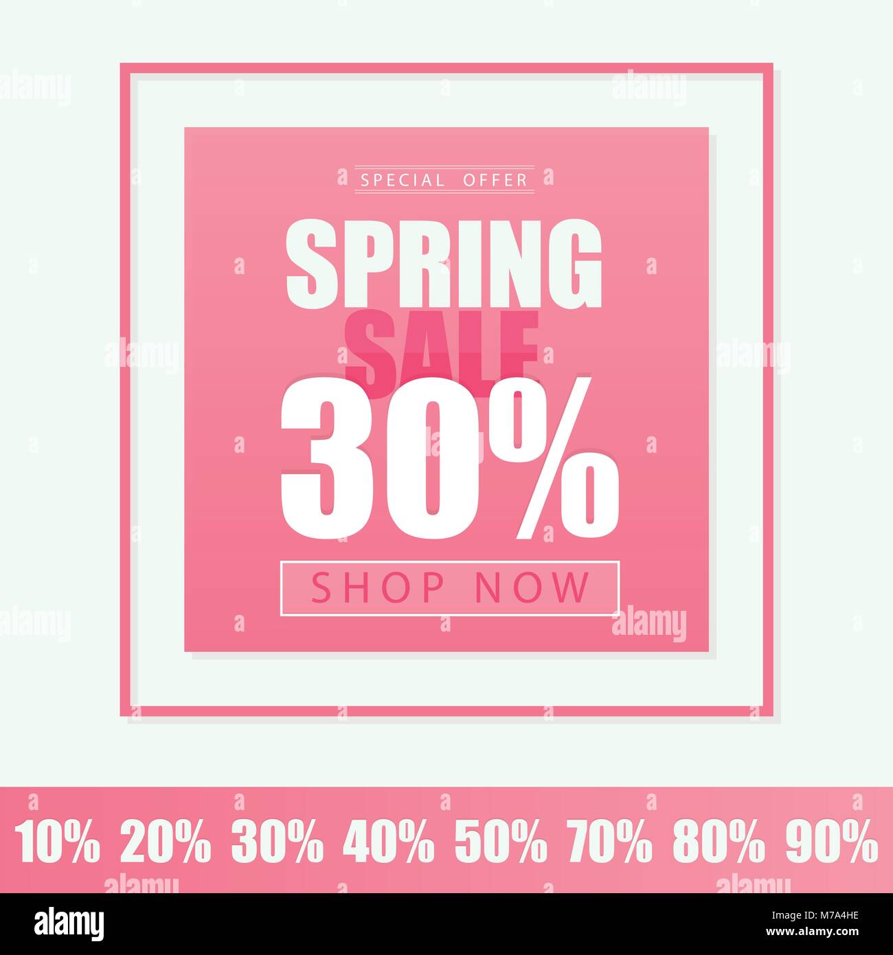 Spring Sale banner template. Vector illustration in pink color ...