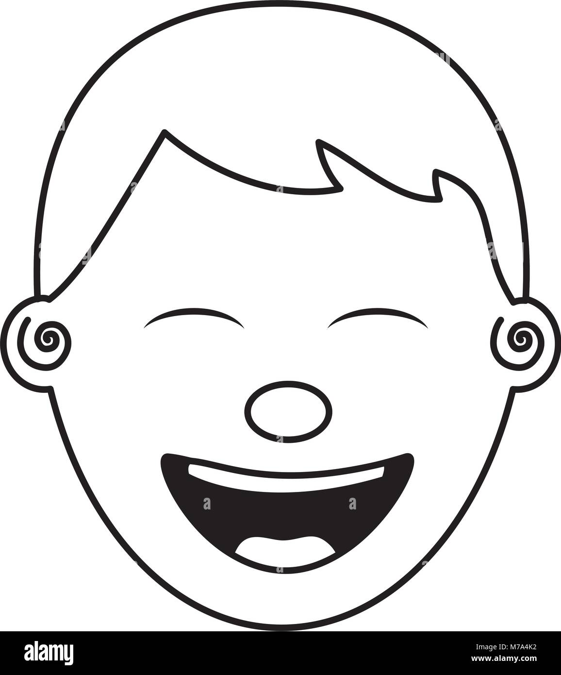 face young man smiling happy character Stock Vector Image & Art - Alamy