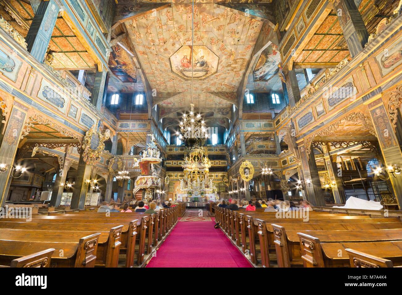 SWIDNICA, POLAND - JULY 05, 2017: Interior of the Protestant Church of ...