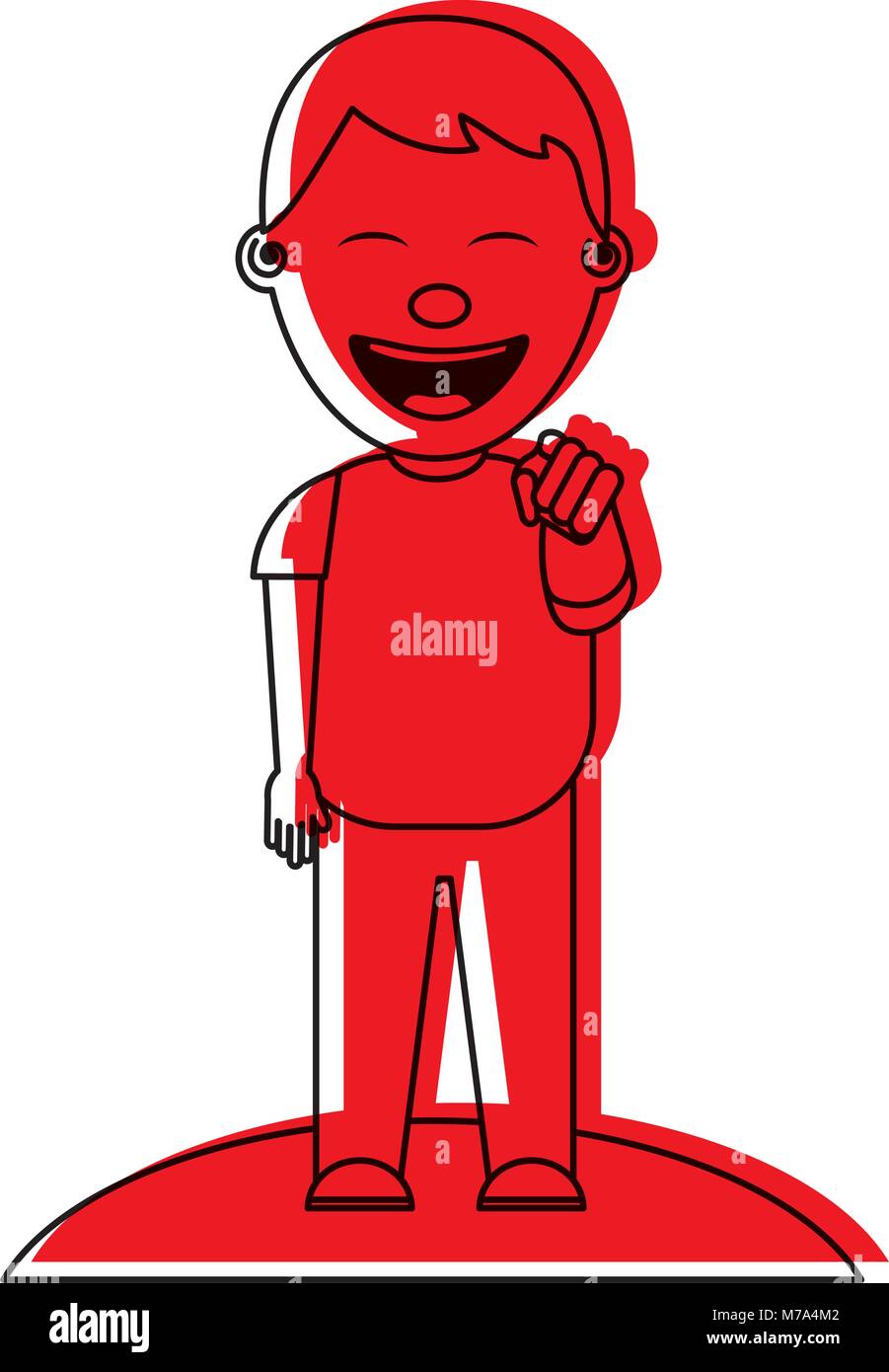 smiling boy bullying someone and pointing finger Stock Vector Image ...